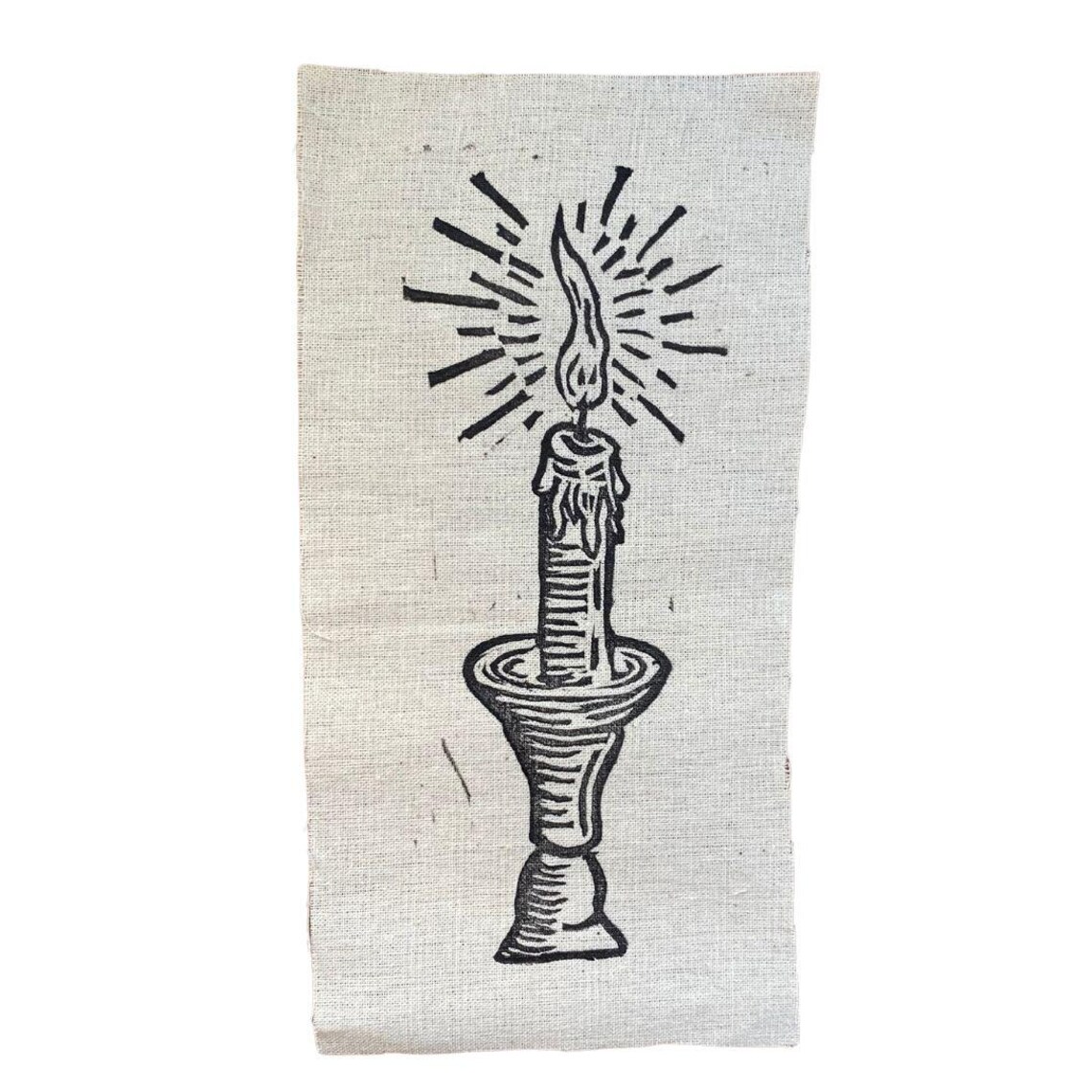 Candlestick Patch | Linoprint | Block Print - Etsy