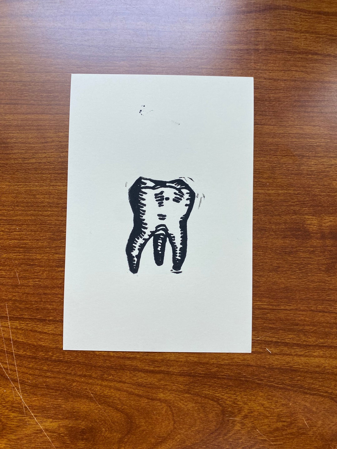 Tooth Linocut Block Print - Etsy