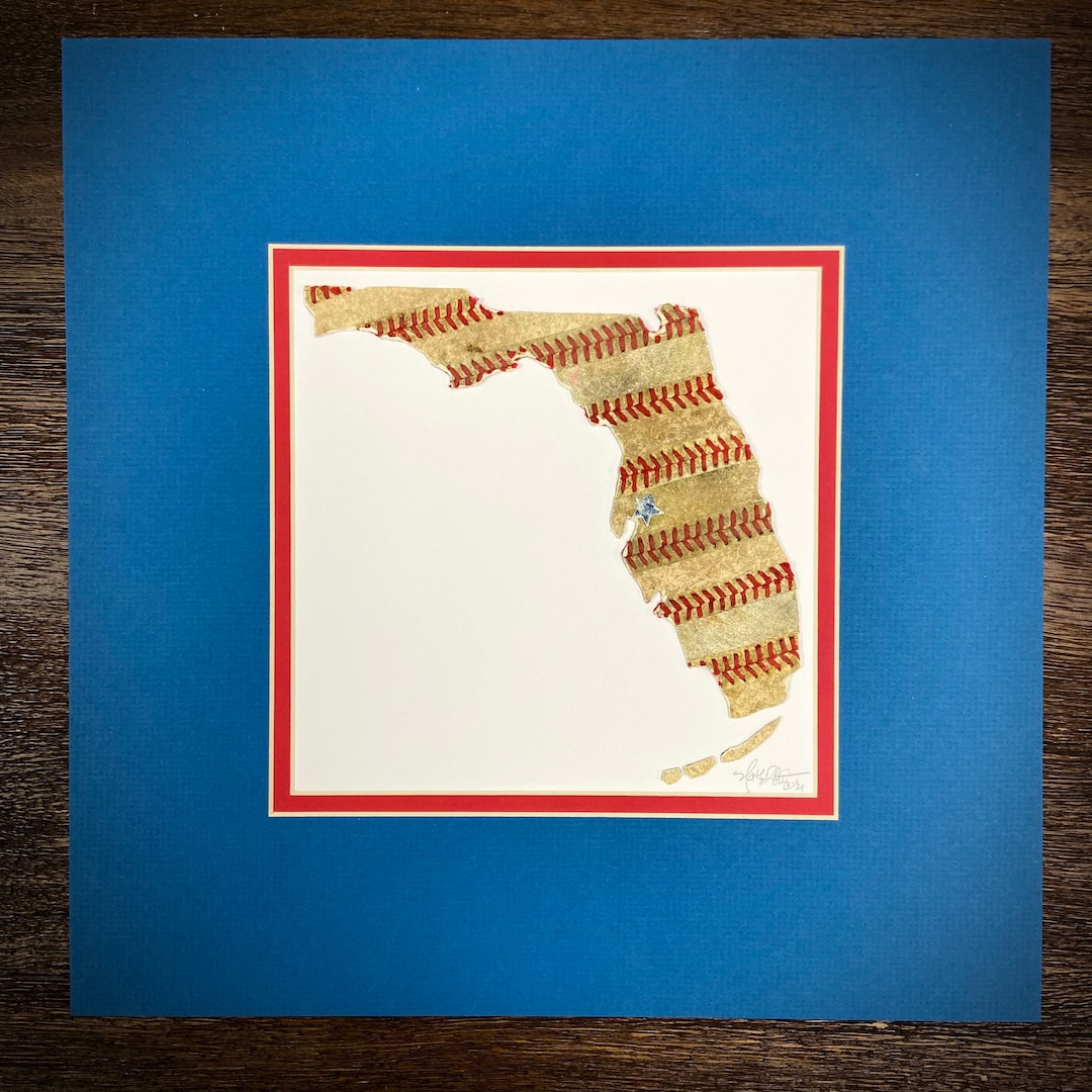 Custom State Artwork - FLORIDA Handcrafted From Actual Used Baseballs ...