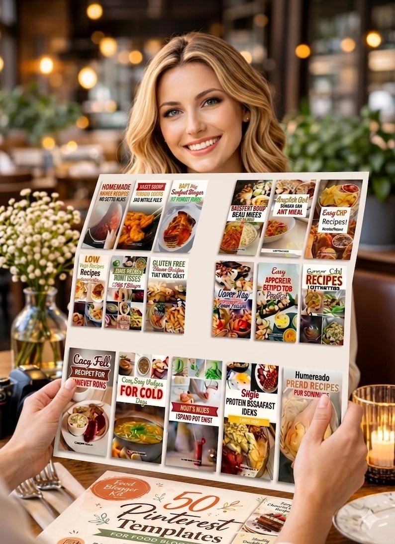 Food Blogger Pinterest Templates Canva | Foodie Recipe | Canva Editable ...
