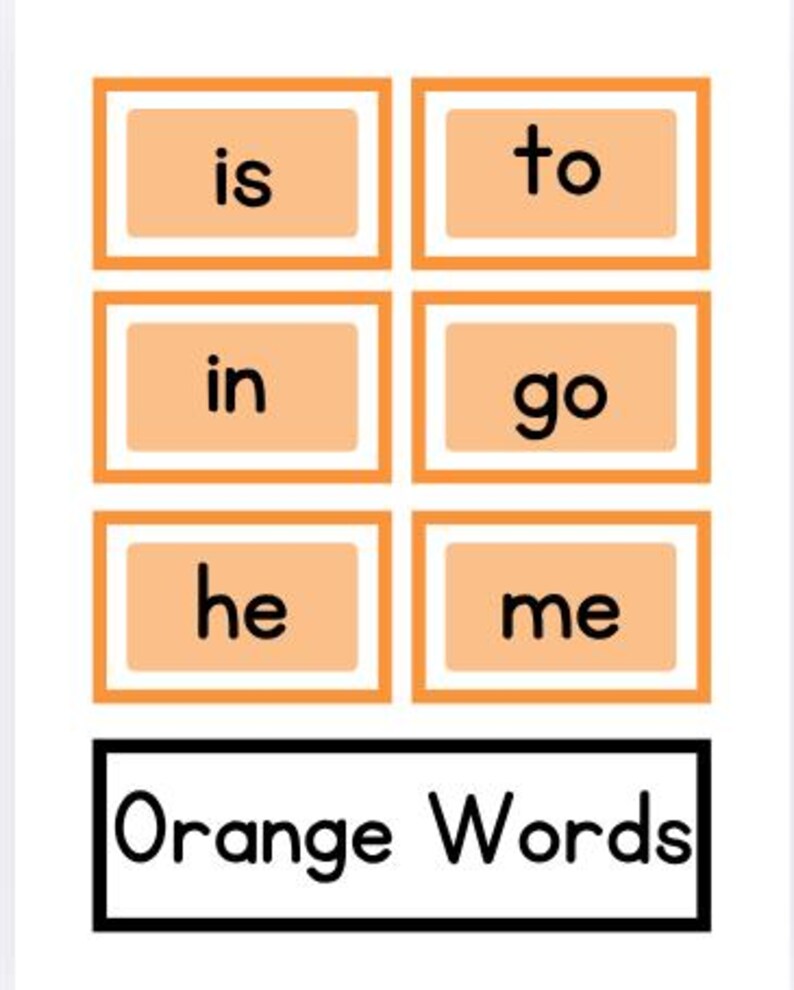 Color Coded Sight Word Cards Printable | Kindergarten Sight Words ...