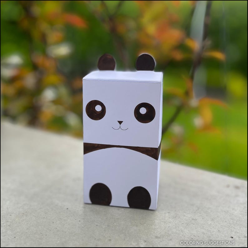 Printable Panda Gift Box | DIY Paper Craft - Etsy