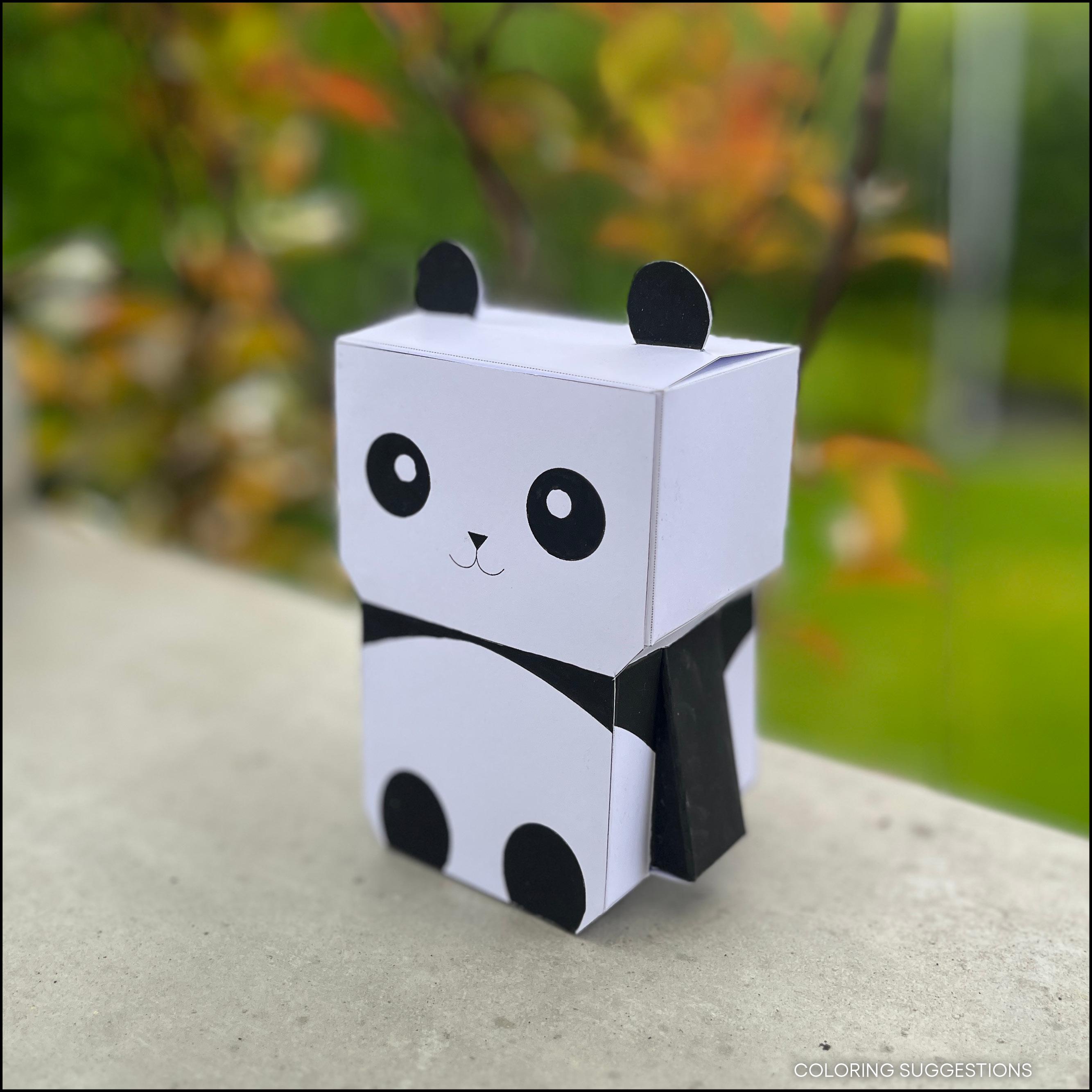 Printable Panda Gift Box | DIY Paper Craft - Etsy