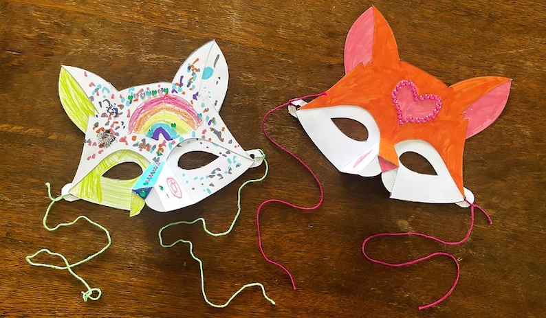 Printable Fox Mask PDF | DIY Paper Animal Mask, Kids Craft Template - Etsy