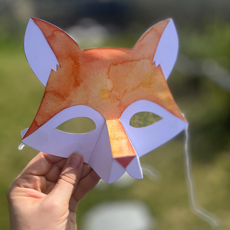 Printable Fox Mask PDF | DIY Paper Animal Mask, Kids Craft Template - Etsy