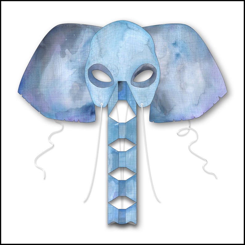 Printable Elephant Mask PDF | DIY Paper Animal Mask, Kids Craft ...