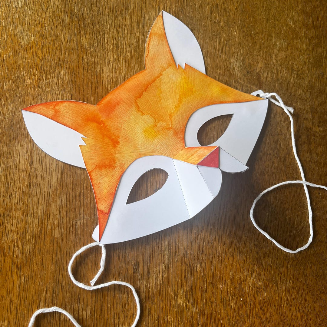 Printable Fox Mask PDF | DIY Paper Animal Mask, Kids Craft Template - Etsy