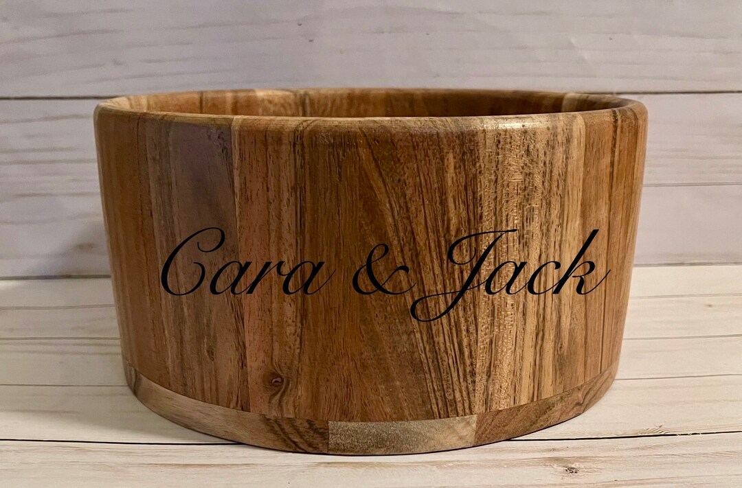 Engraved Wooden Bowl. Wedding Gift. Personalized Bowl. Bride and Groom ...