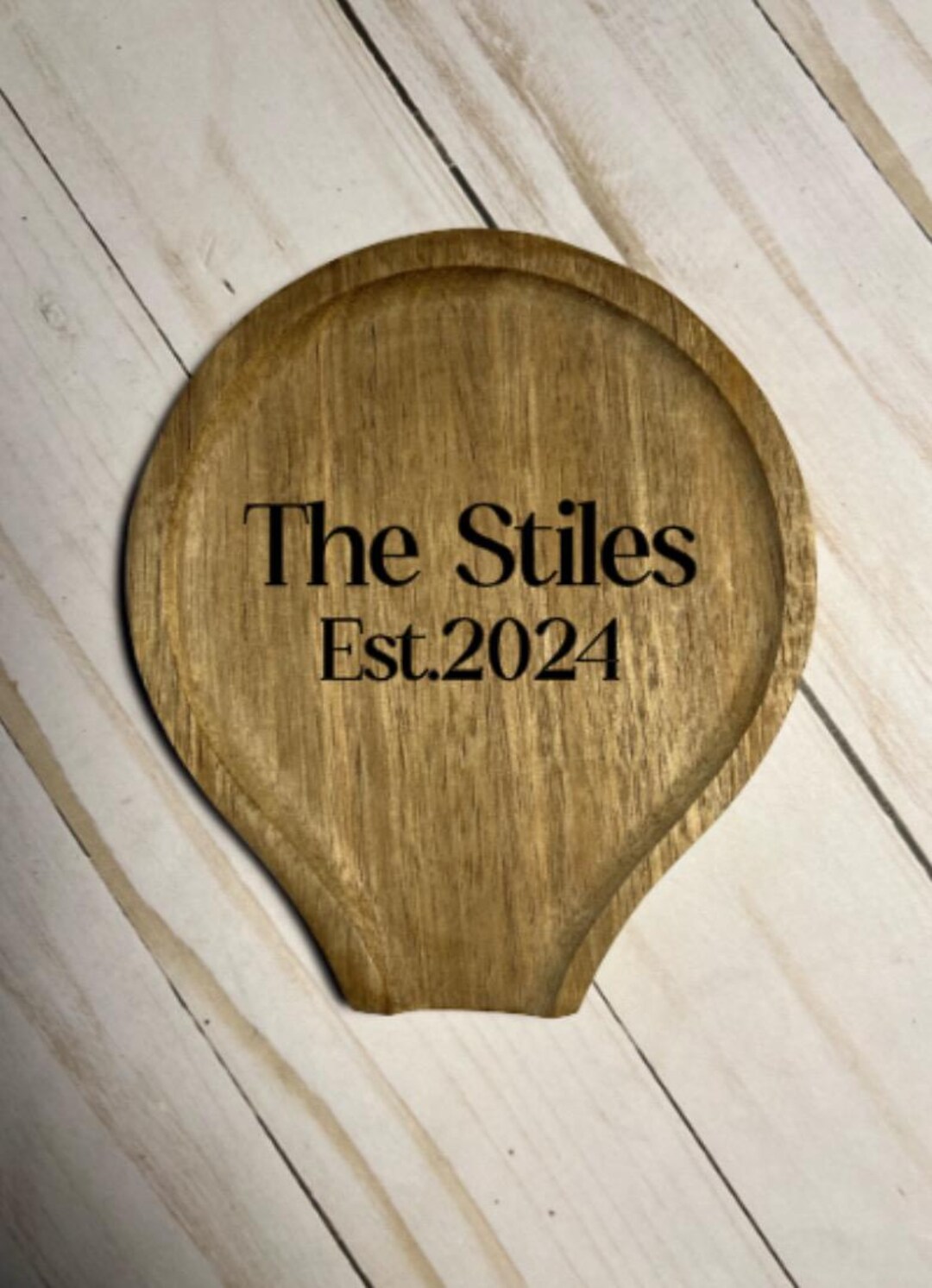 Engraved Wooden Spoon Rest - Etsy