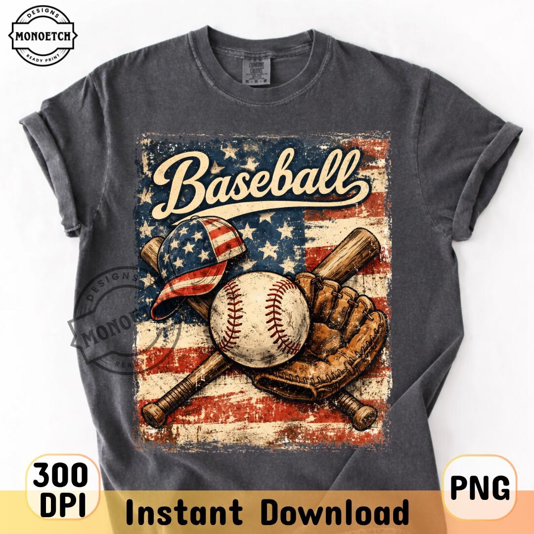 American Flag Baseball Bat Glove Ball Patriotic USA PNG: USA Baseball ...