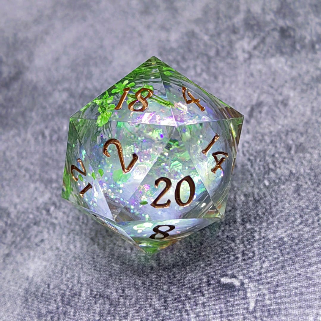 Green Grass Liquid Core Dnd Dice Set for RPG, Botanical DND Dice ...