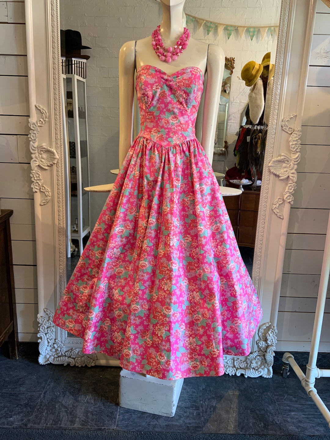 80s Pink LAURA ASHLEY Swing Dress Sz Small - Etsy