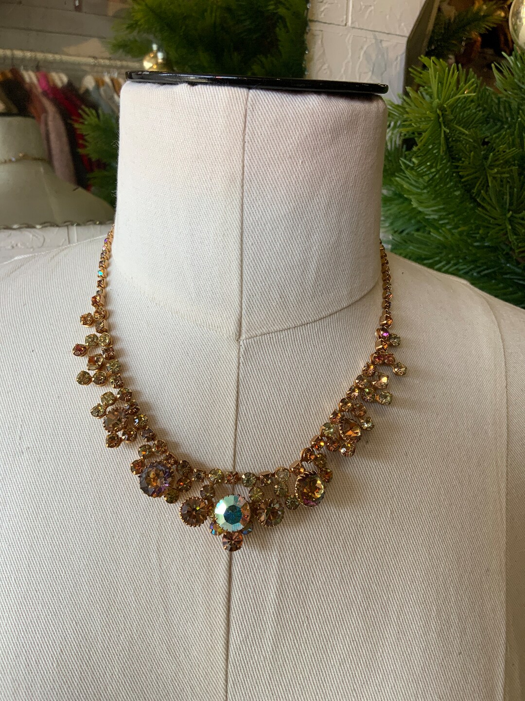 1950s Rhinestone Necklace and Earrings, Vintage Matching Set - Etsy