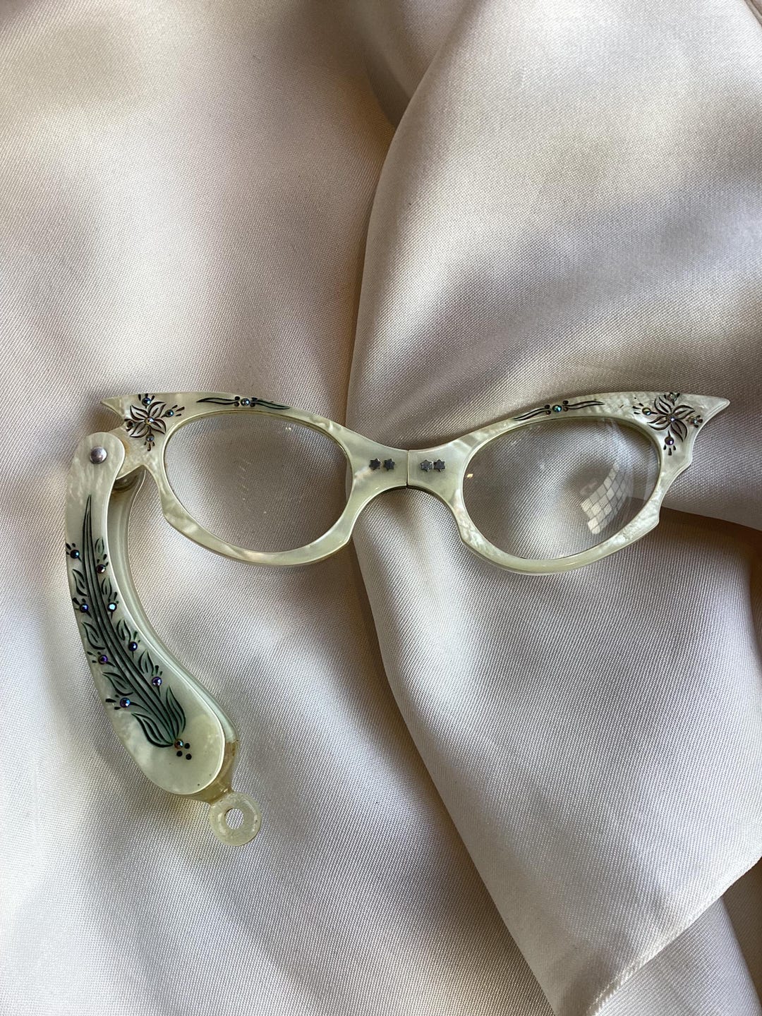 1950s Cat Eye Lorgnette Glasses, Lucite - Etsy