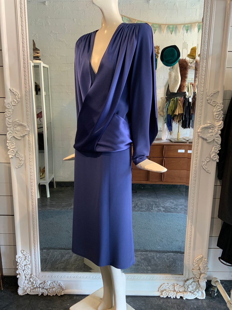 1980s Blue 2 Piece 80s Suit Power Suit Sz M-L - Etsy