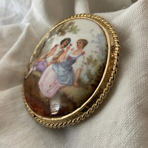 1970s 80s Ceramic Portrait Brooch - Etsy