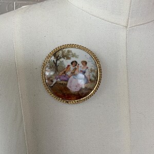 1970s 80s Ceramic Portrait Brooch - Etsy