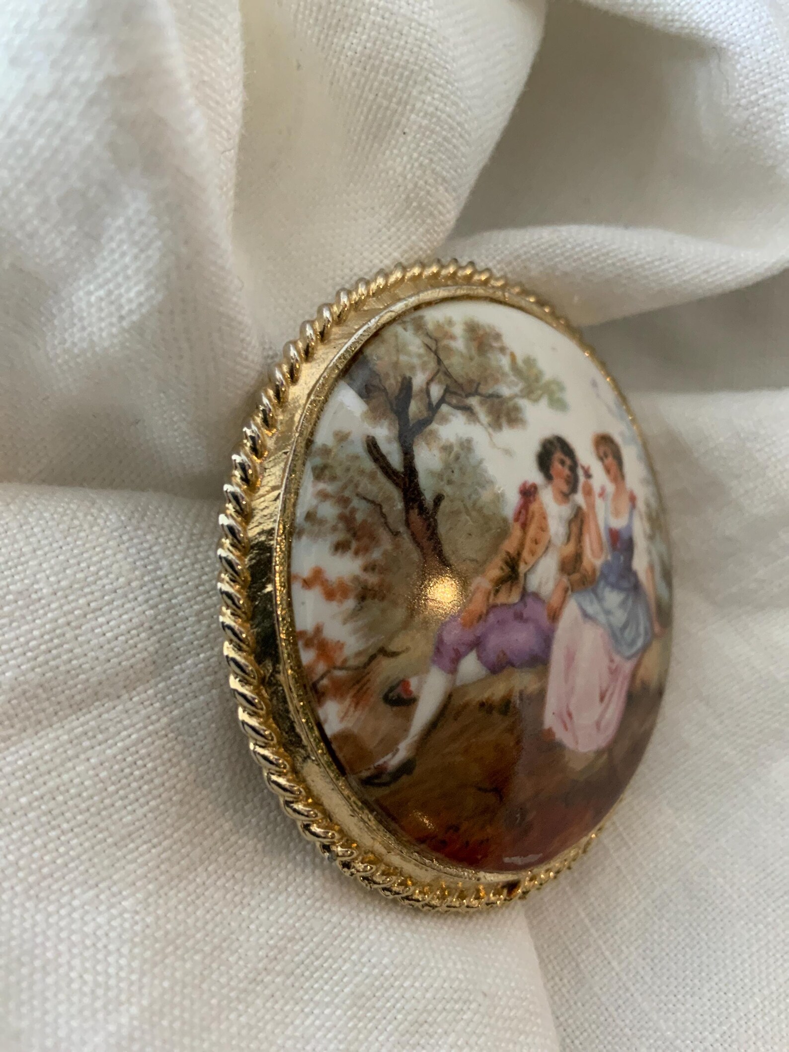 1970s 80s Ceramic Portrait Brooch - Etsy