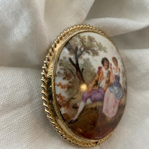 1970s 80s Ceramic Portrait Brooch - Etsy