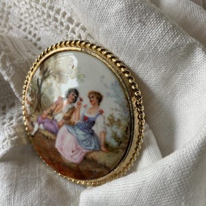 1970s 80s Ceramic Portrait Brooch - Etsy