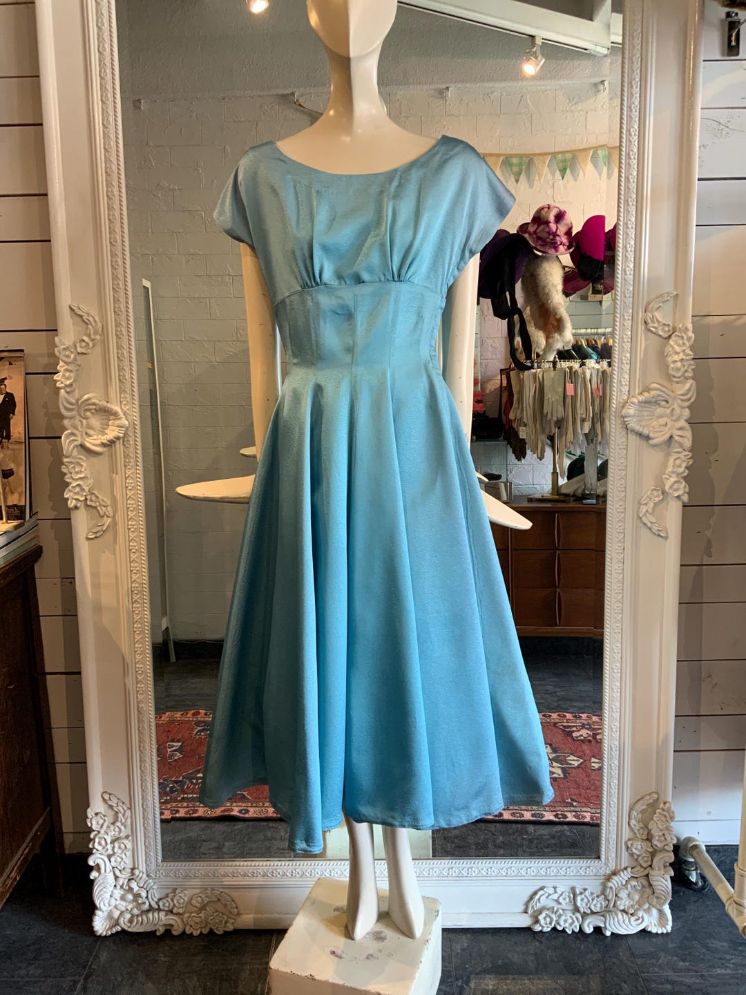 1950s Baby Blue Fit and Flare Dress| Sz XS-S - Etsy
