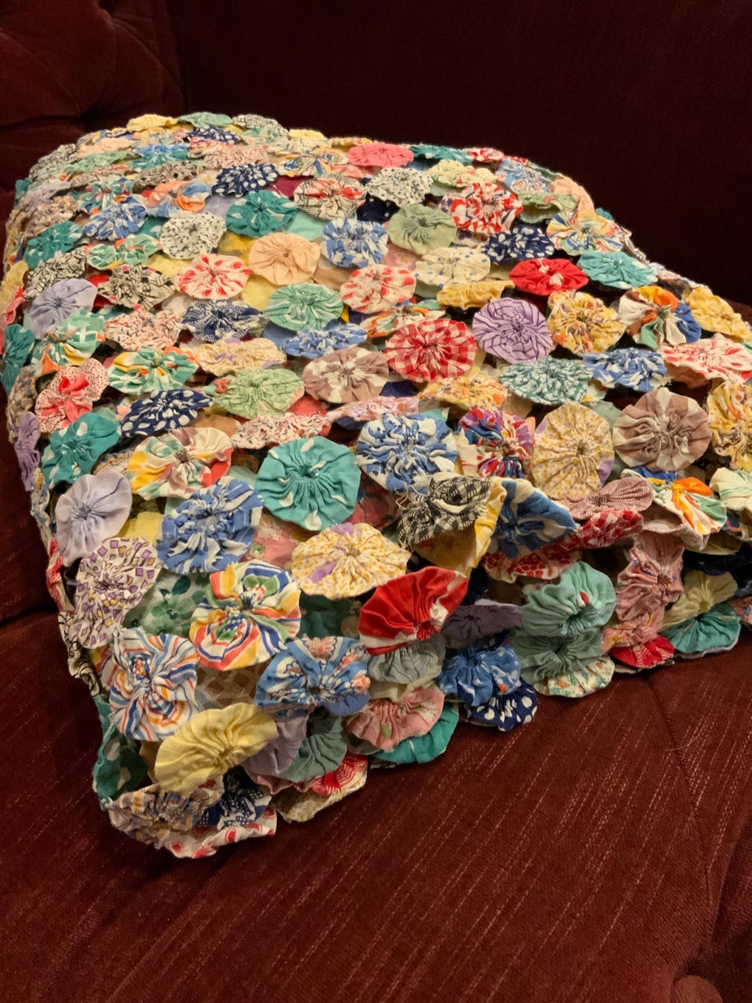 1930s Yo Yo Quilt, Handmade Blanket - Etsy