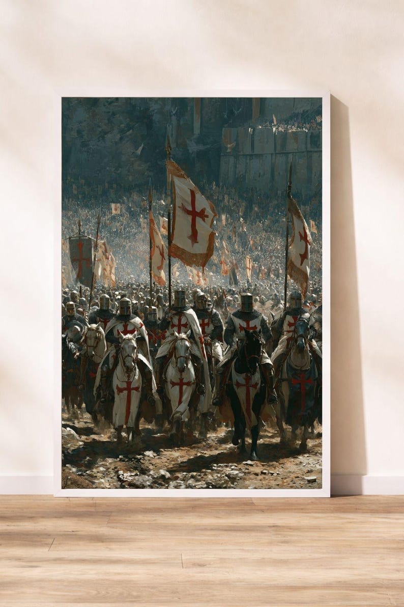 The Crusader Army Wall Art, Christian Poster Print, Historical Warrior ...