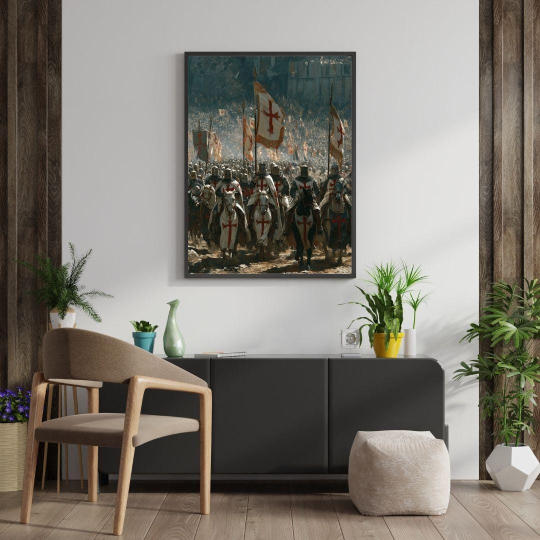 The Crusader Army Wall Art, Christian Poster Print, Historical Warrior ...