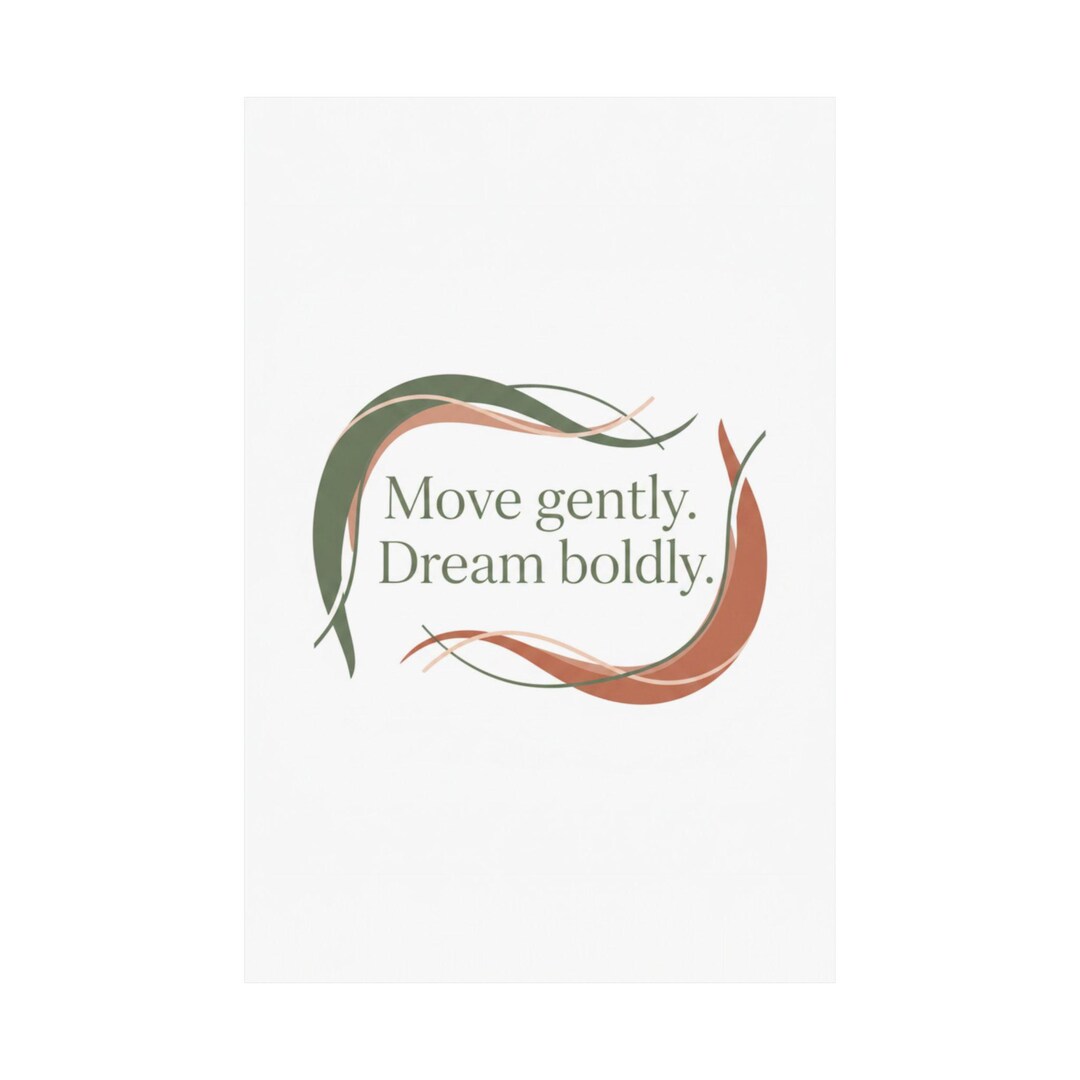 Move Gently Dream Boldly Art Print | Artichoke Green Biophilic Decor - Etsy