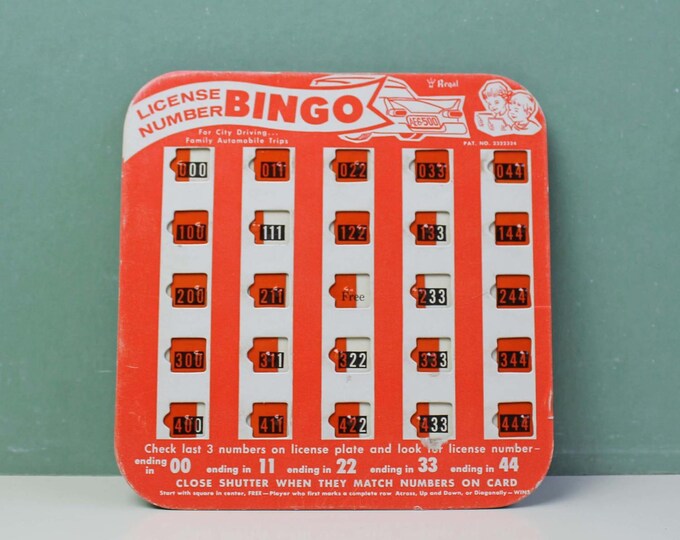 AUTO BINGO Cards and License Number BINGO Cards, Travel Bingo Cards ...