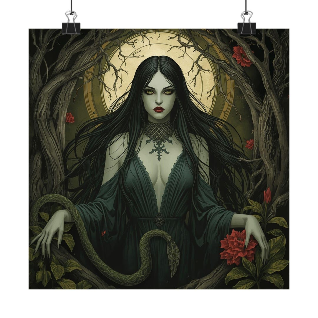 Lilith Dark Feminine Art Print Matte Vertical Poster | Gothic Mythology ...