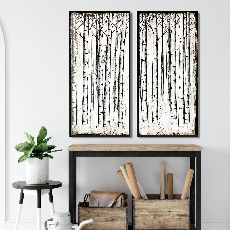 Birch Tree Wall Art - Etsy