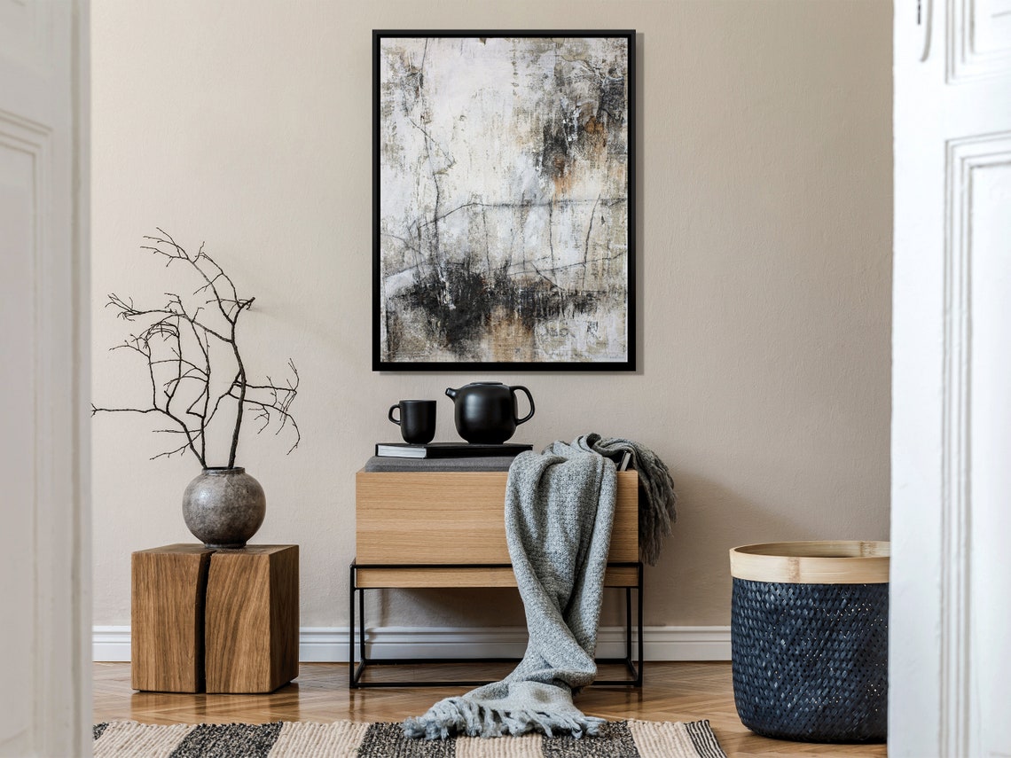 Extra Large Neutral Abstract Wall Art Textured Canvas Art - Etsy