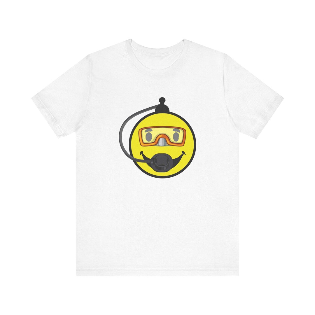 Scuba Smiley Face Tee | Diving Mask Snorkel Graphic Shirt - Etsy