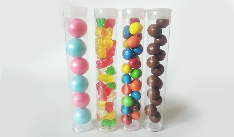 15 Pack Clear Plastic Tubes With Plugs - Gumball Tubes, Candy Favor ...