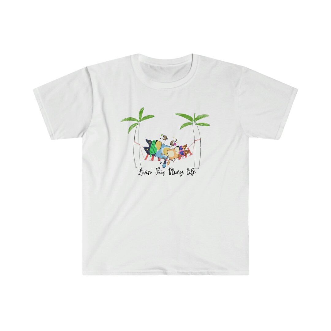Bluey Escape Crew Neck Tee Bluey Drawing Shirt livin' This Bluey Life ...