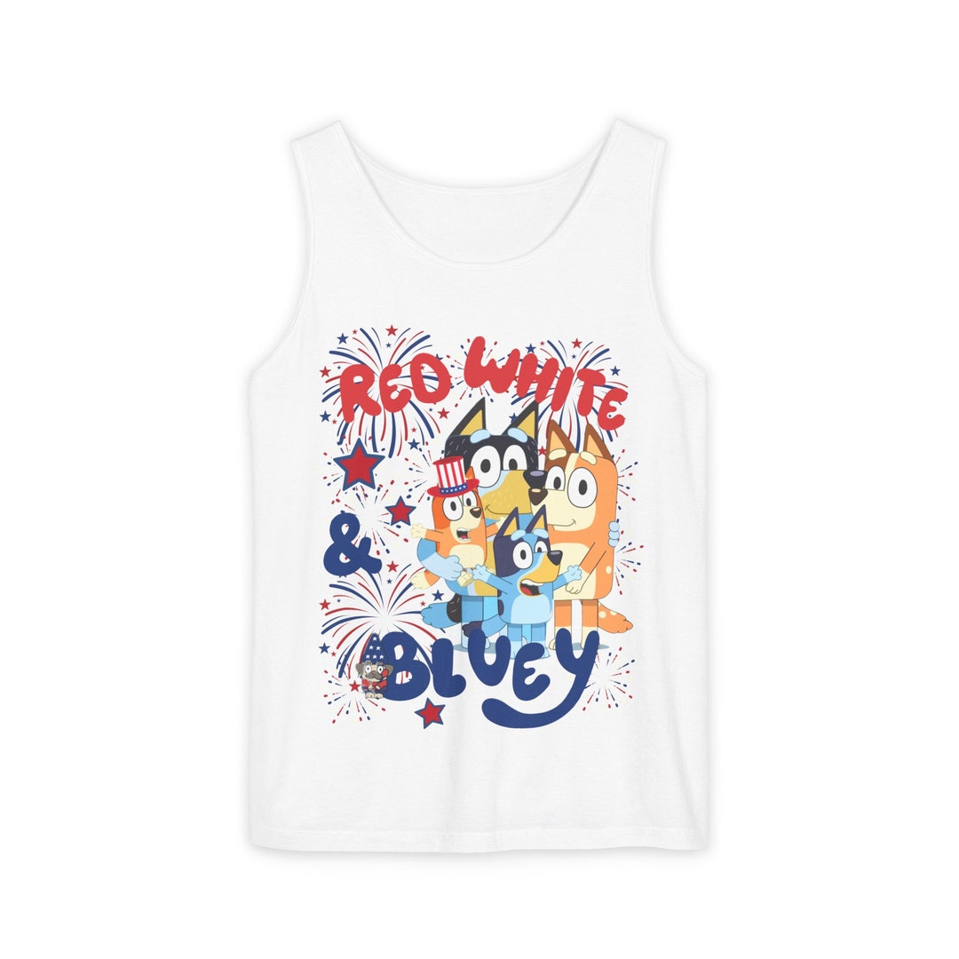 Red, White, and BLUEY Patriotic Unisex Garment-dyed Tank Top - Etsy