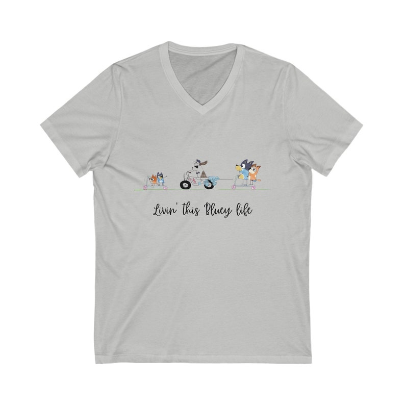 Chase Doodle Jerry Lee Bluey Escape Short Sleeve V-neck Tee Bluey ...