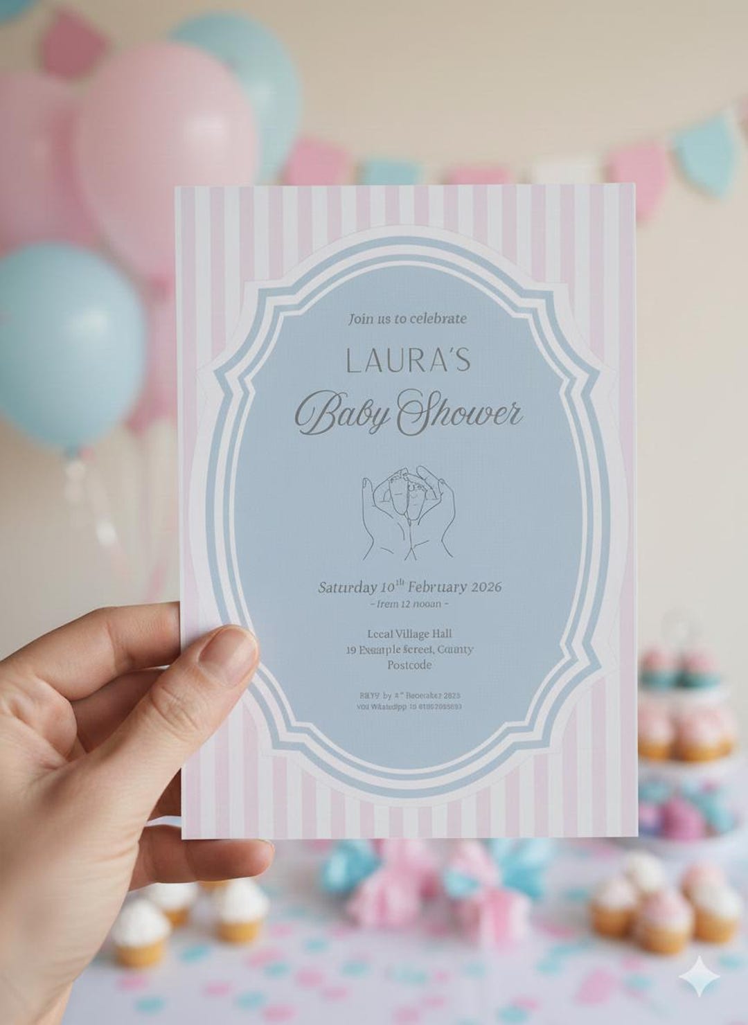Soft Vintage / Classic Baby Shower Invitation Template (baby Boy) - Etsy