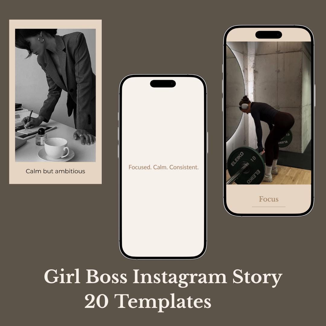 Girl Boss Instagram Story Templates – Aesthetic Canva Templates for ...