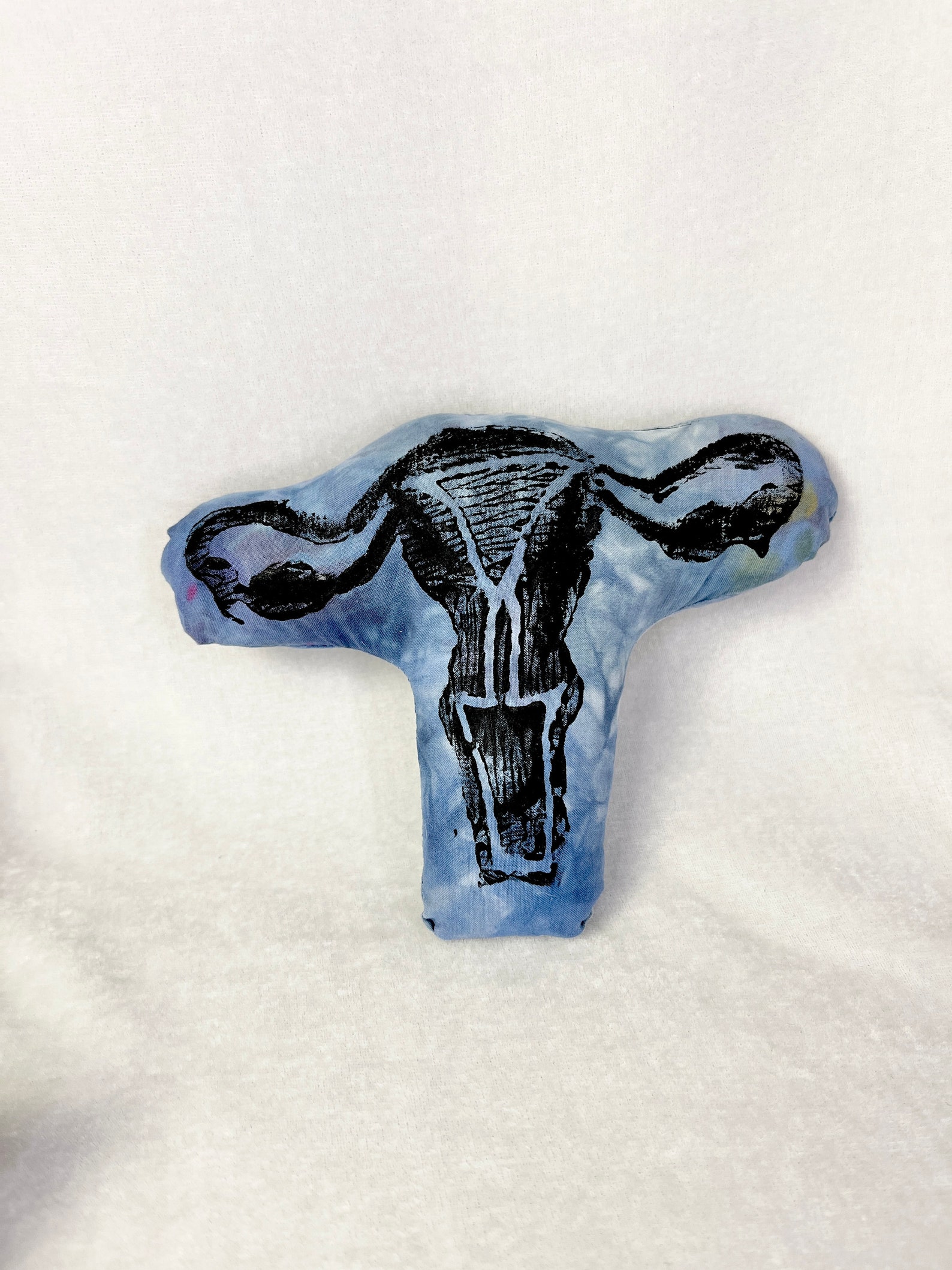 Anatomical Uterus Plushie Block Printed, Feminist Womb and Ovaries ...