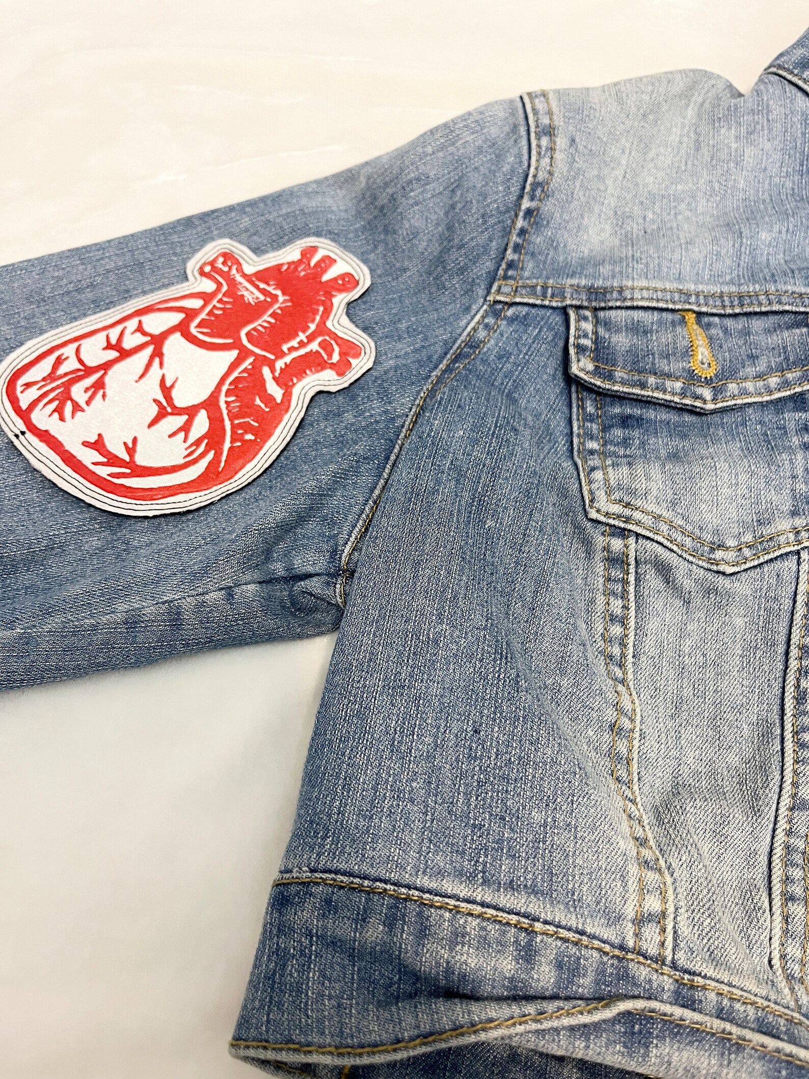 Anatomical Heart Patch Block Printed Iron or Sew, Wear Your Heart on ...
