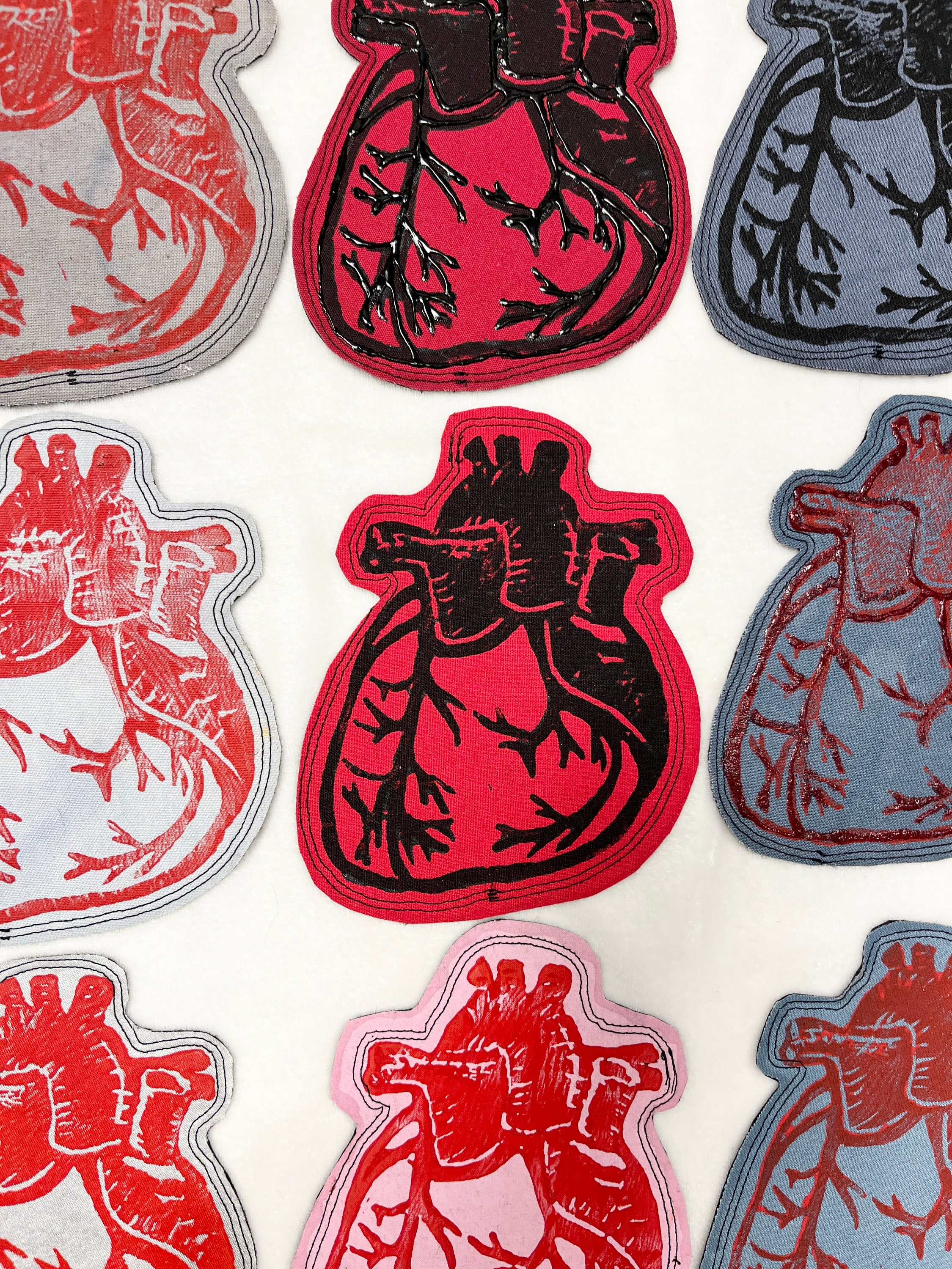 Anatomical Heart Patch Block Printed Iron or Sew, Wear Your Heart on ...