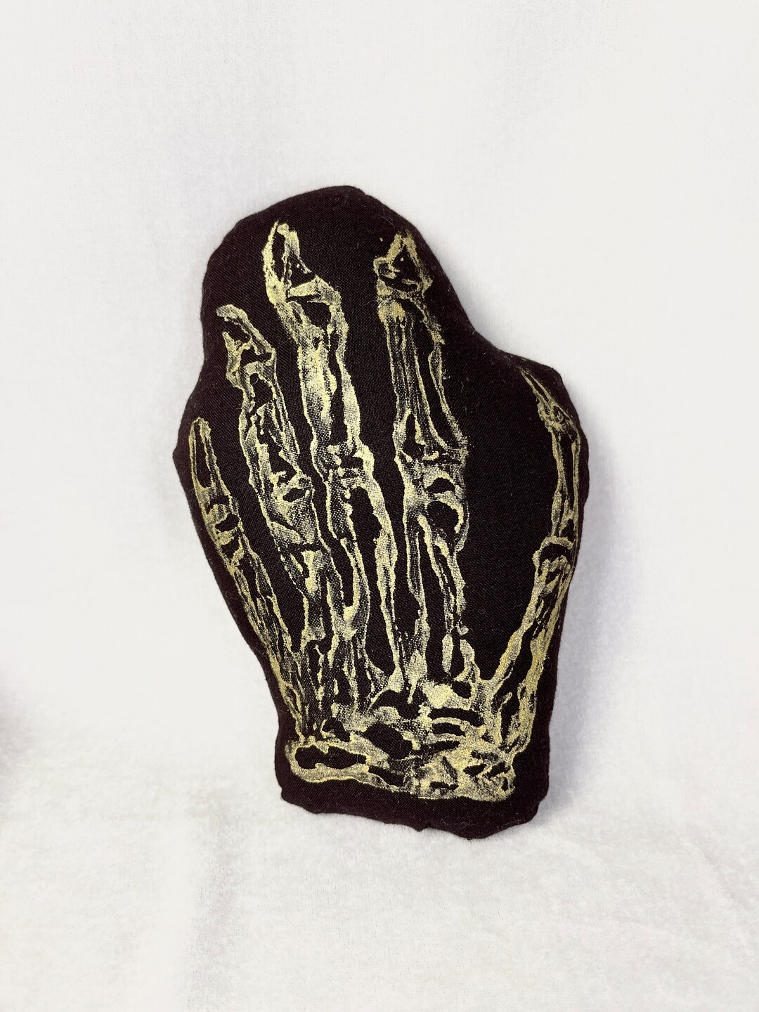 Anatomical Skeleton Hand Plushie Block Printed, Ice Dye Skeletal Bones ...