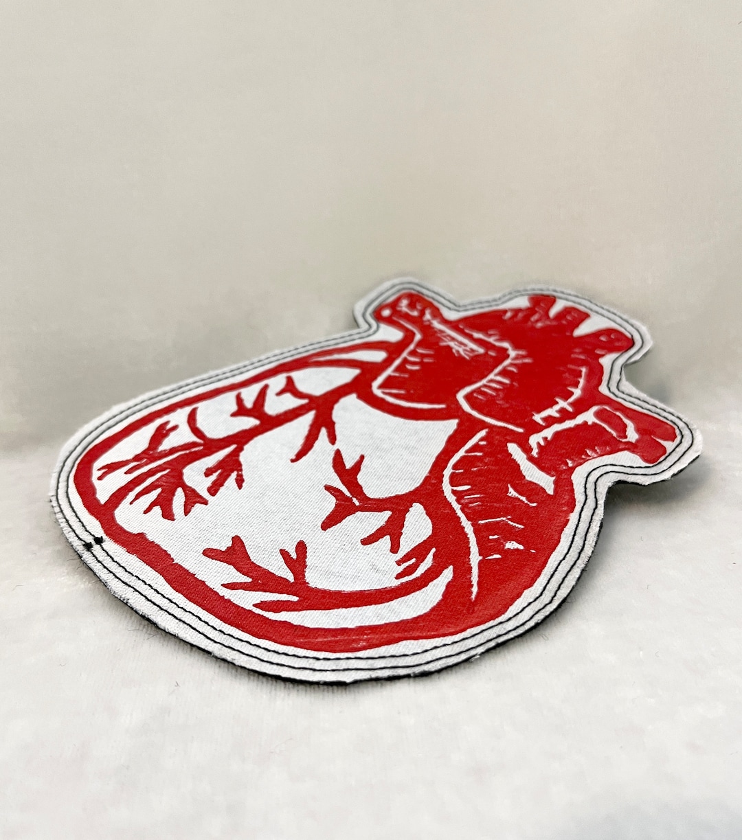 Anatomical Heart Patch Block Printed Iron or Sew, Wear Your Heart on ...