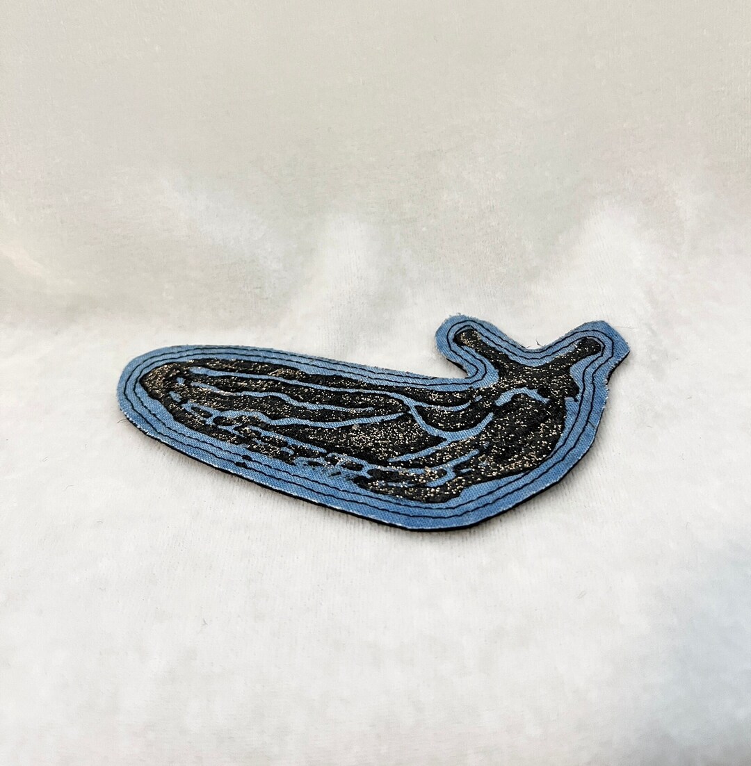 Large Block Printed Slug Patch, Iron or Sew Patch, Handmade Patch for ...