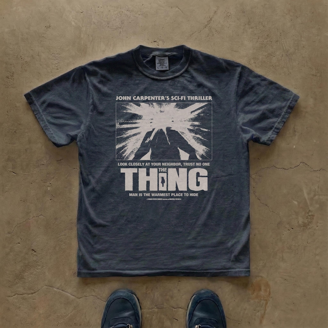 The Thing Movie Poster T-shirt | John Carpenter Horror Film Tee - Etsy