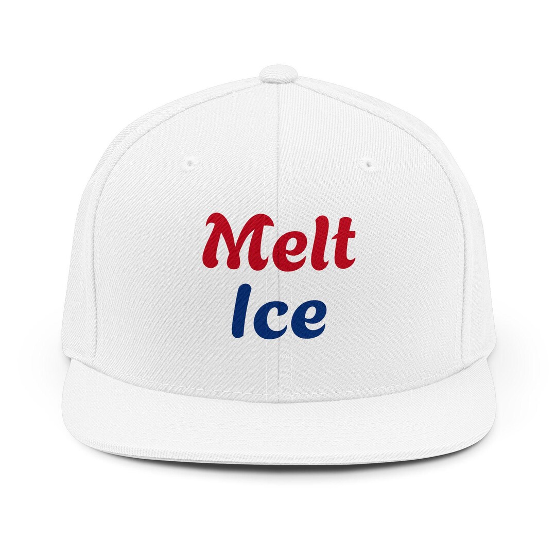 Melt Ice Snapback Hat | Two-tone Script Embroidery, Streetwear Trucker ...