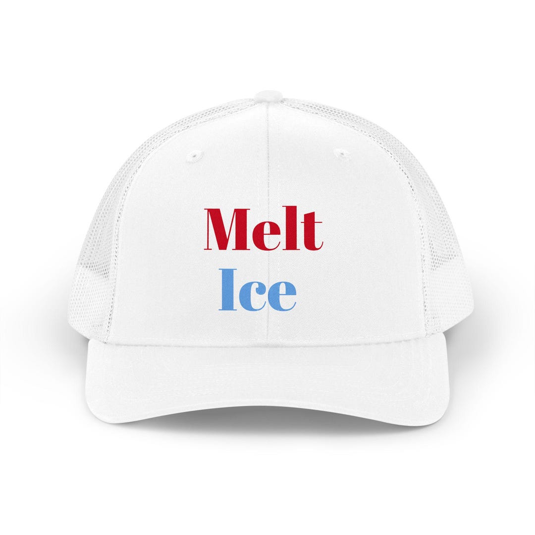 Melt Ice Trucker | Retro Two-tone Text Mesh Cap - Etsy