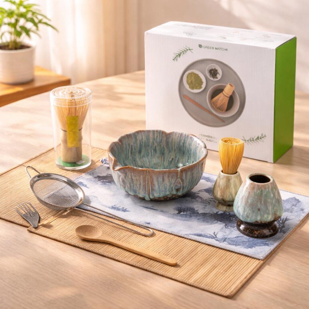 Ceramic Lotus Matcha Set, 8-piece Traditional Style Tea Collection - Etsy